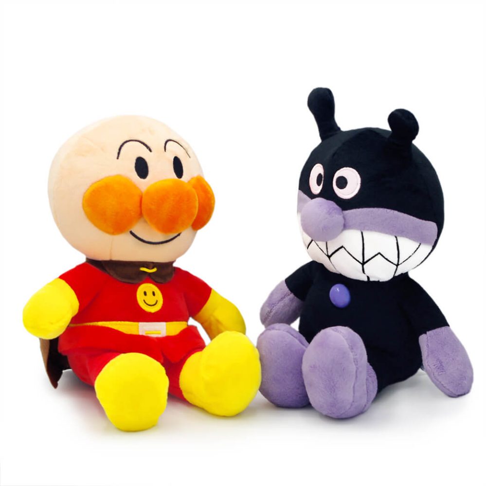 アンパンマン＆ばいきんまん ふわりんスマイルぬいぐるみ ペアセット ｜祝電・弔電・国際電報なら電報屋のエクスメール